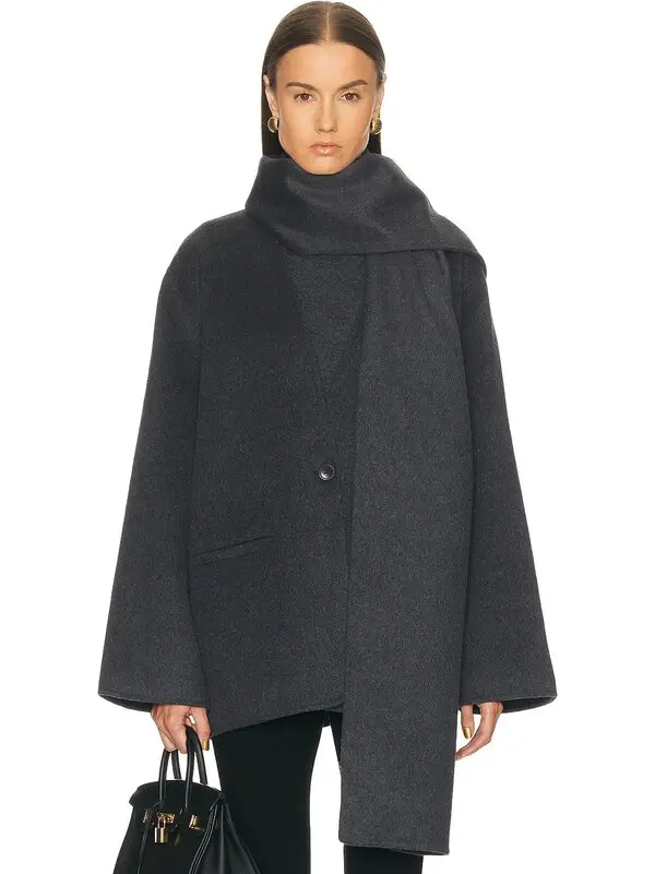 EAVES X Coco Ragni Wool Scarf Jacket - Charcoal