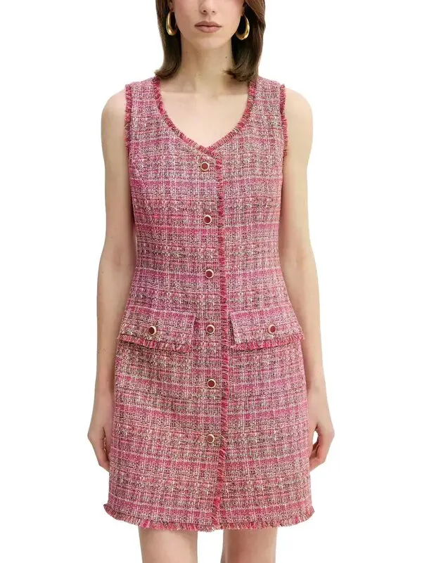 MARCIANO Claudia Tweed Mini Dress - Pink