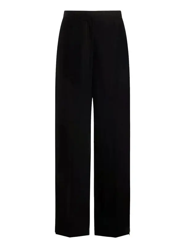 12 STOREEZ Velvet Straight-leg Trousers - Black