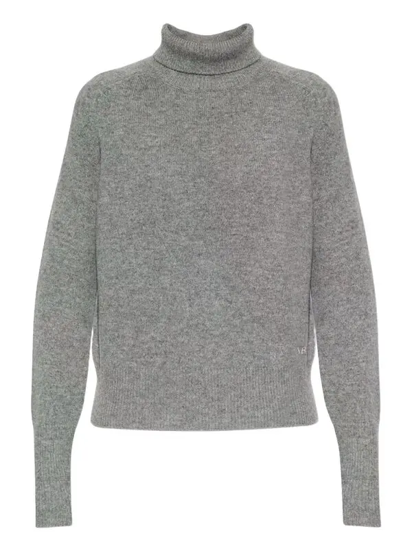 Victoria Beckham Roll-neck Sweater With Logo Detail - Grey