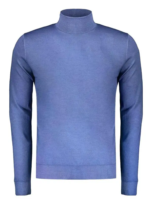 MOORER Todi Roll-neck Sweater - Blue