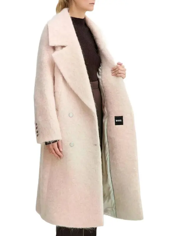 BOSS Belted Double-breasted Coat - Pink