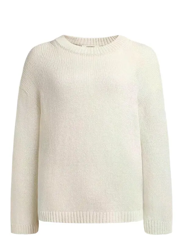 12 STOREEZ Cotton Crew-neck Sweater - Neutrals