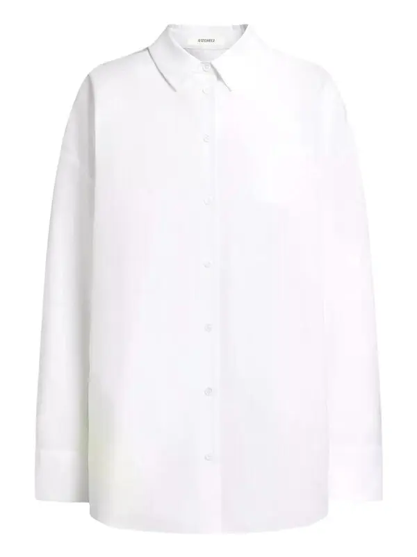 12 STOREEZ Mercerised-cotton Shirt - White