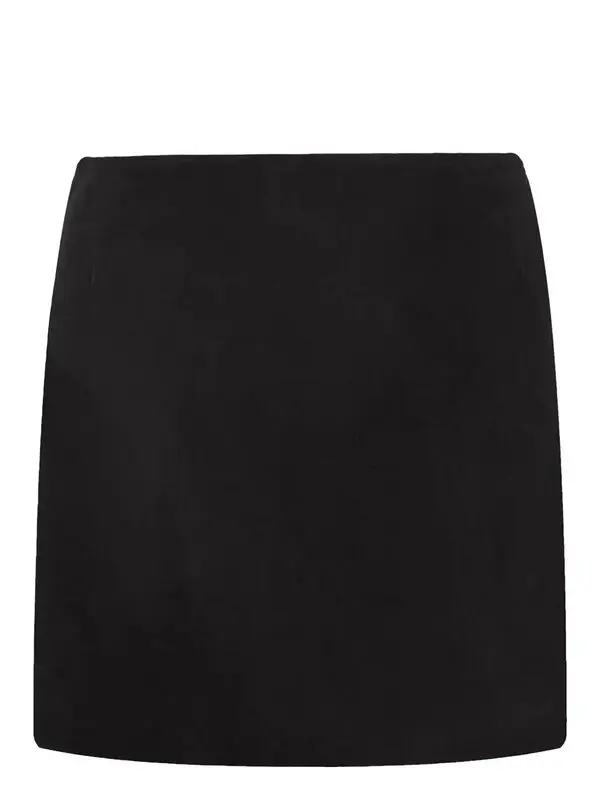 12 STOREEZ Suede Mini Skirt - Black