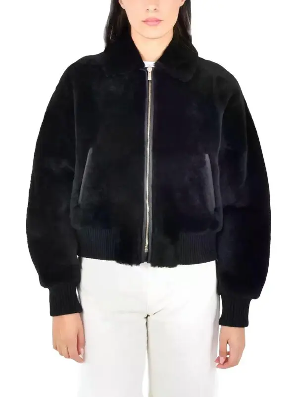 Max Mara Zip-up Bomber Jacket - Black