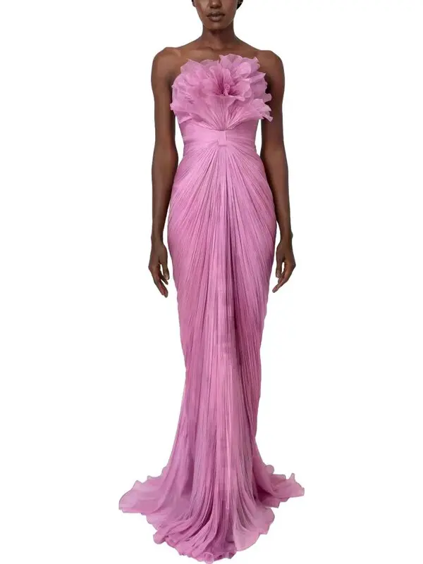 IRIS SERBAN Floralia Strapless Maxi Dress - Pink