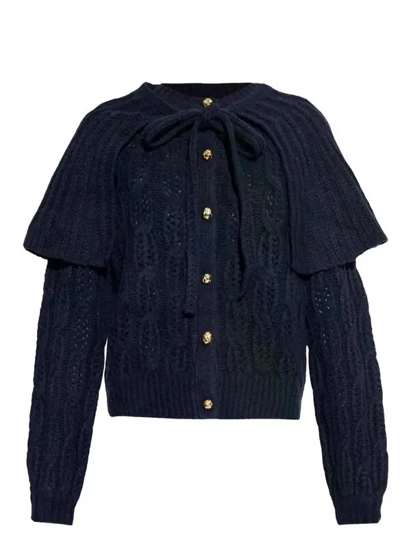 FRAME Cable-knit Cardigan - Blue