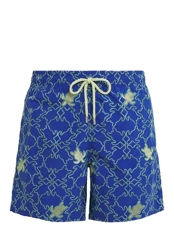 Vilebrequin Embroidered Turtle Mistral Swim Shorts - Blue