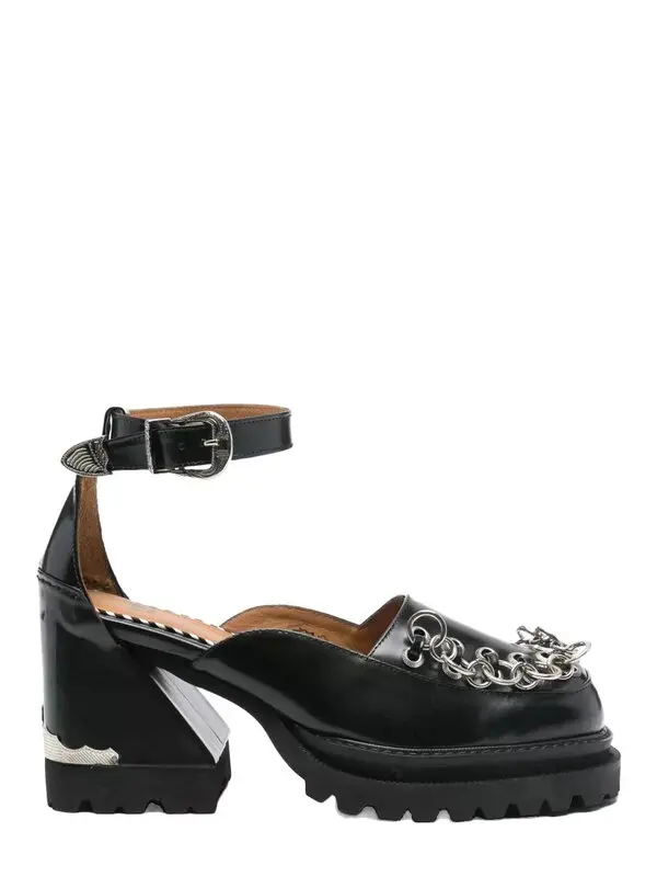 Toga 80mm Chain-detail Ankle-strap Pumps - Black