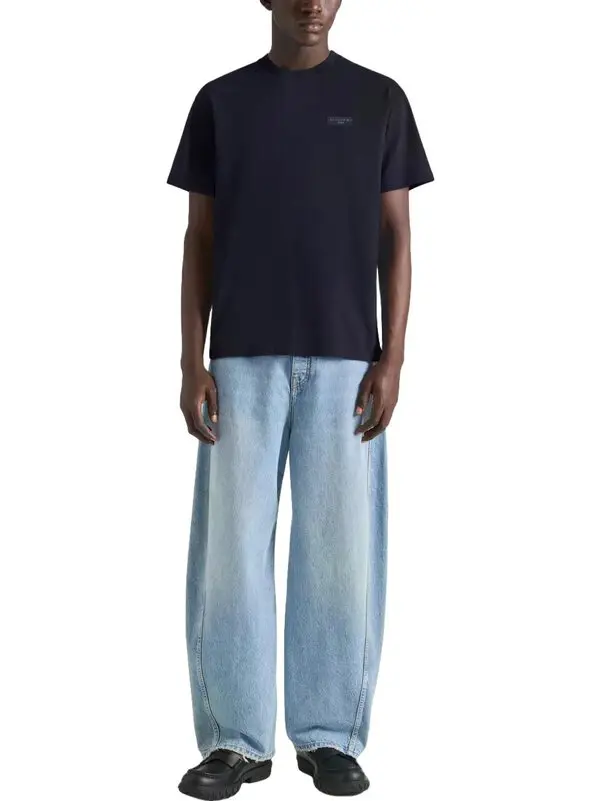 Givenchy T-shirt In Cotton With Paris Gros Grain - Blue