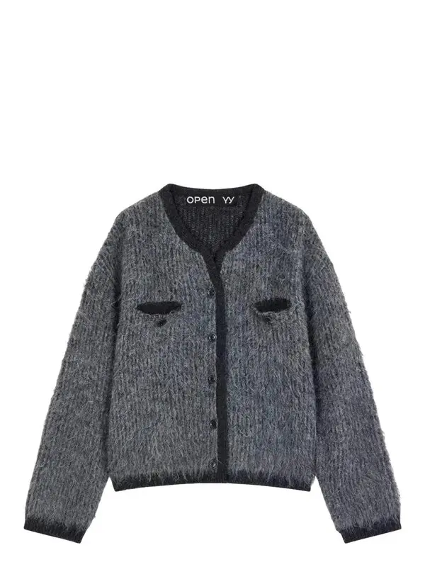 OPEN YY Shaggy Cardigan - Grey