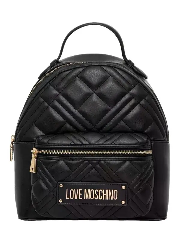 Moschino Logo-patch Backpack - Black