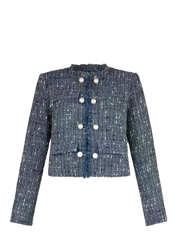 Liu Jo Frayed Bouclé Jacket - Blue