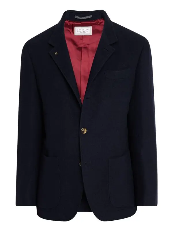 Brunello Cucinelli Cashmere Blazer-style Coat - C210 Navy