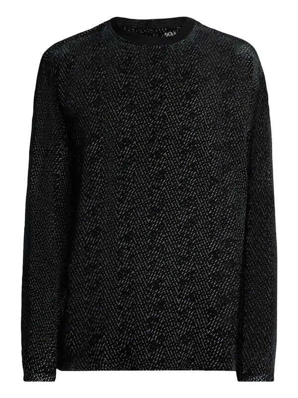 Giorgio Armani Textured Long-sleeve T-shirt - Solid Blac