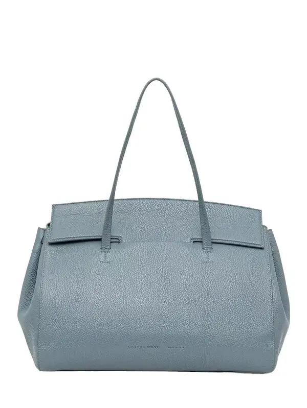 Liviana Conti Grained Leather Tote Bag - Blue