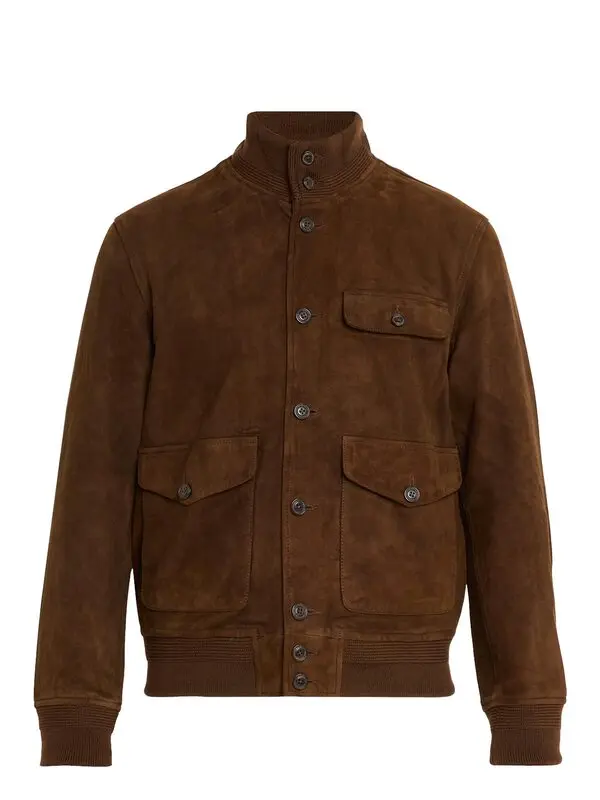 Ralph Lauren Suede Utility Jacket - Dark Beech