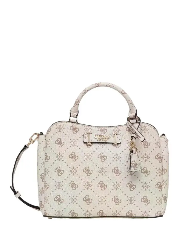 Guess Monogram Tote Bag With Charm Detail - Neutrals