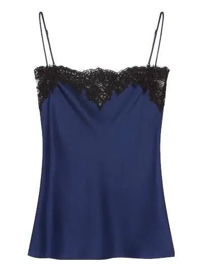 Stella McCartney Lace-trim Satin Top - Black