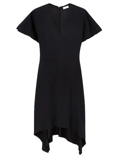Stella McCartney V-neck Satin Midi Dress - Black