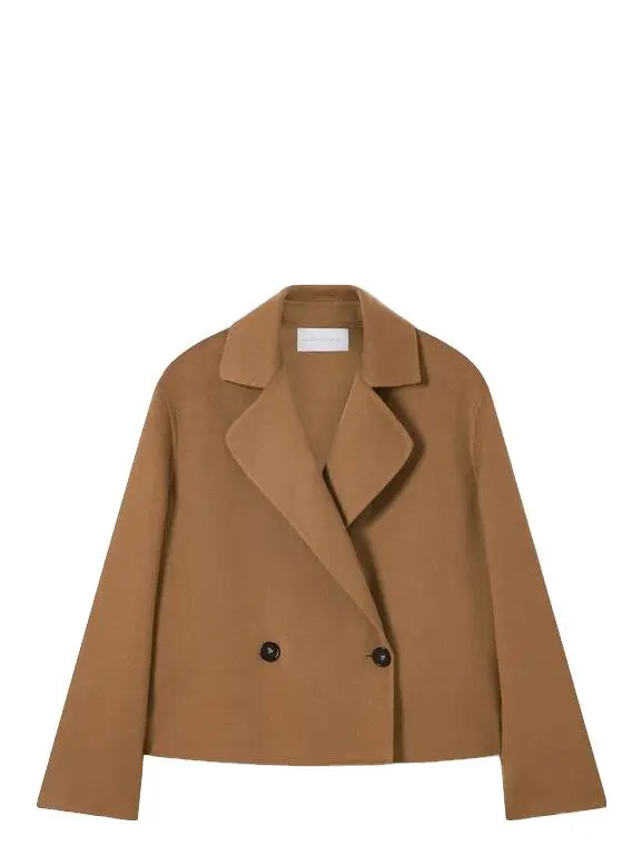 Stella McCartney Double-breasted Cropped Peacoat - Brown