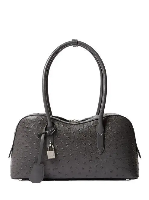 Stella McCartney Ryder Ostrich Shoulder Bag - Silver