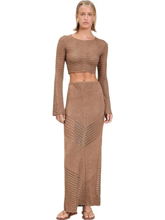 Devon Windsor Raya Knit Top - Brown