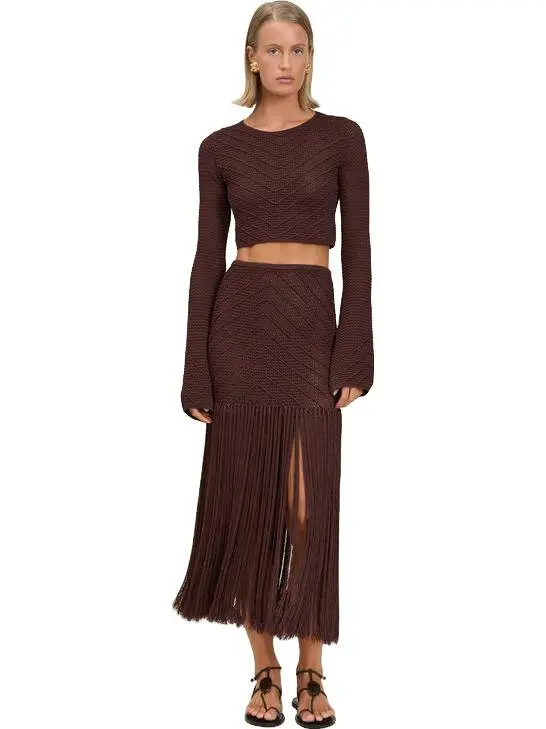 Devon Windsor Enda Maxi Skirt - Burgundy