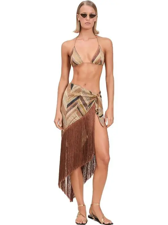 Devon Windsor Paxton Fringe Sarong - Brown