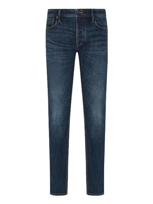Emporio Armani J75 Slim-fit Stone-washed Stretch-denim Jeans - Blue