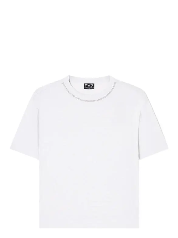 EA7 Precious Viscose-blend Crew-neck T-shirt - White