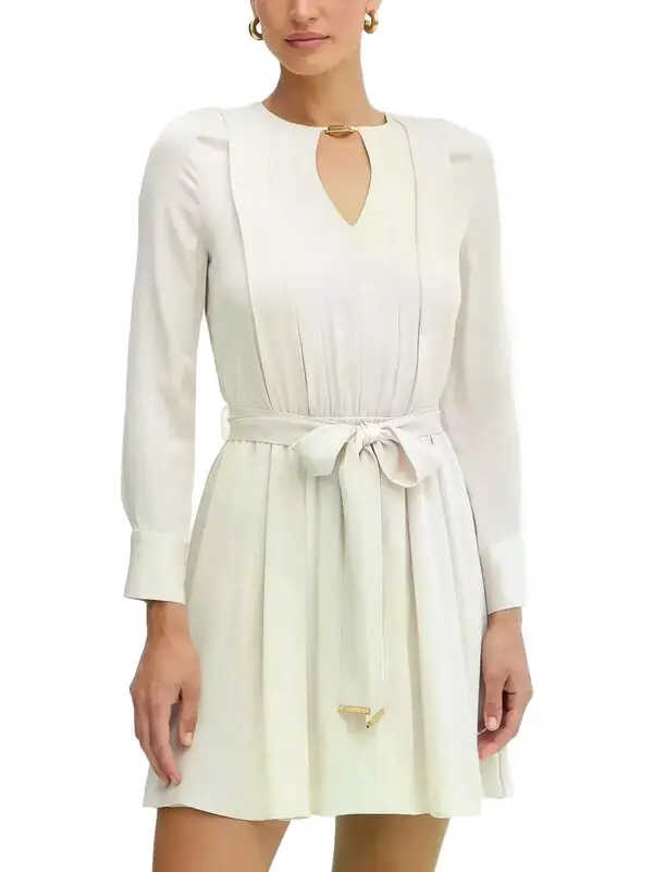 MARCIANO Keyhole Belted Mini Dress - Neutrals