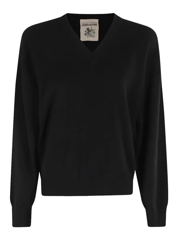 SEMICOUTURE Pullover Sweater - Black