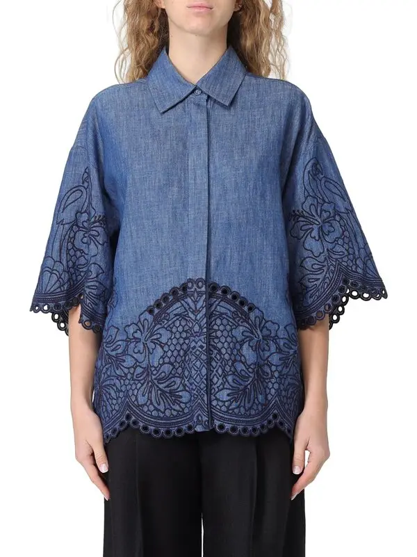 Zimmermann Embroidered Shirt - Blue