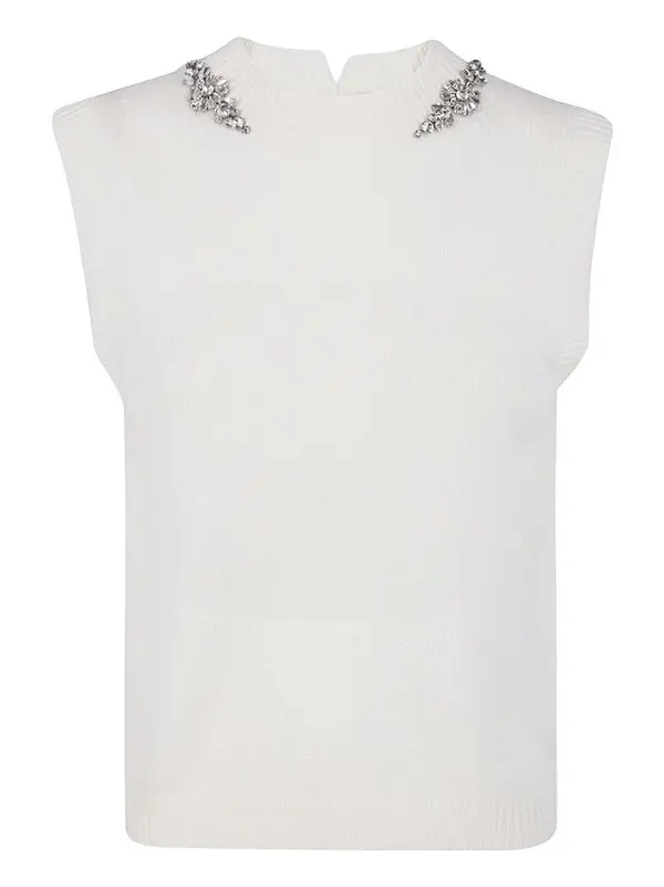 SEMICOUTURE Sleeveless Waistcoat - White
