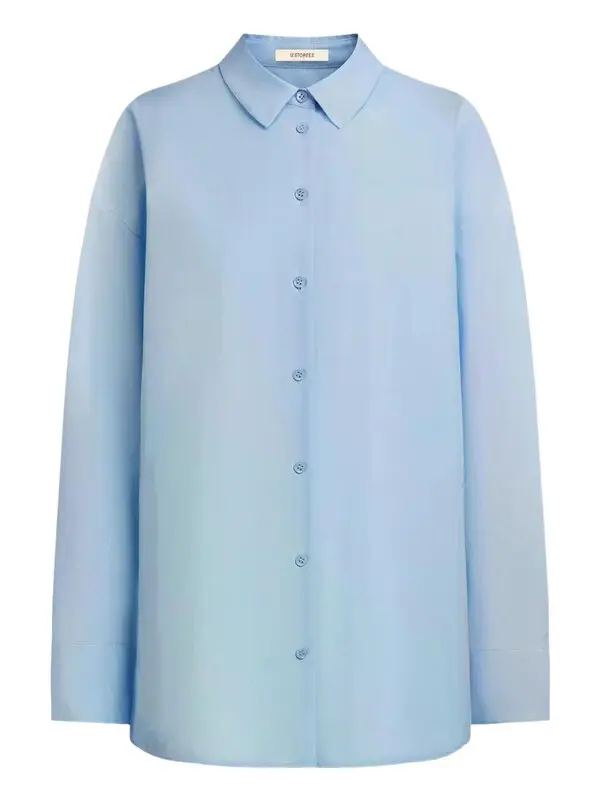 12 STOREEZ Mercerised-cotton Shirt - Blue