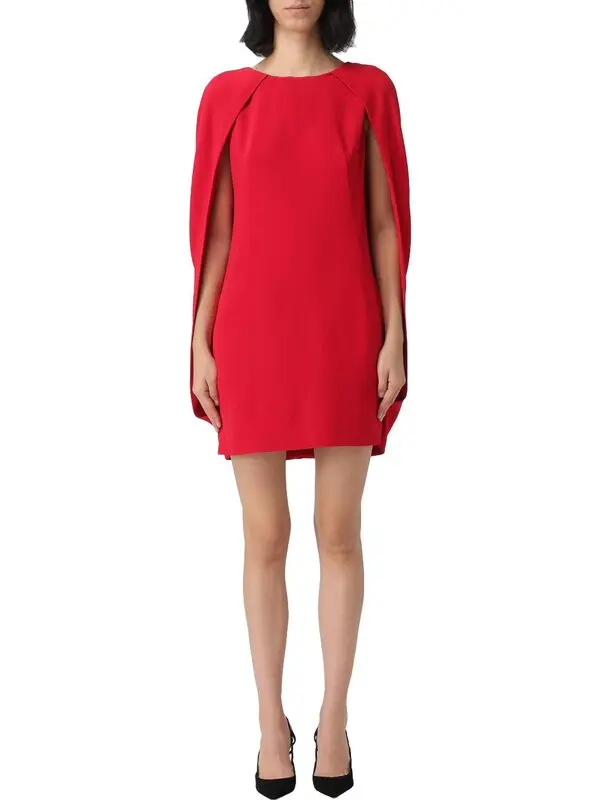 Alberta Ferretti Cape Dress - Red