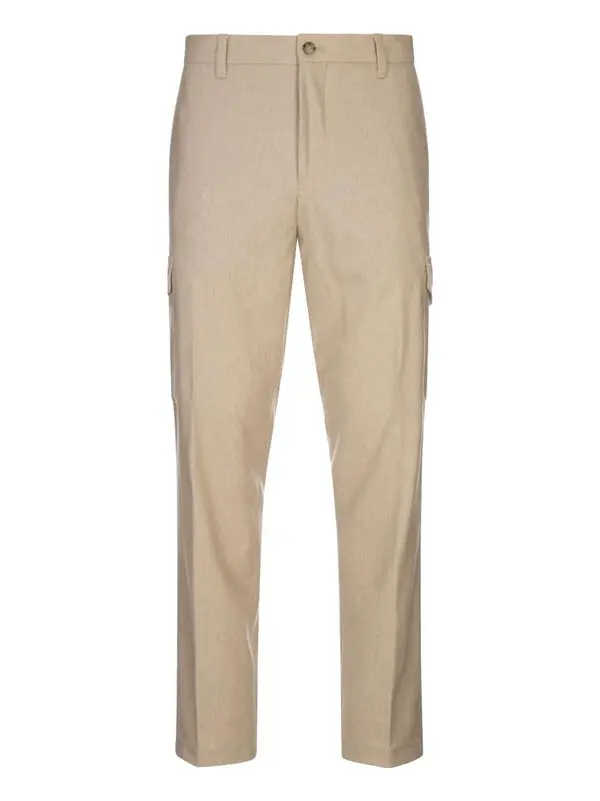 BOSS Flat Front Trousers - Brown