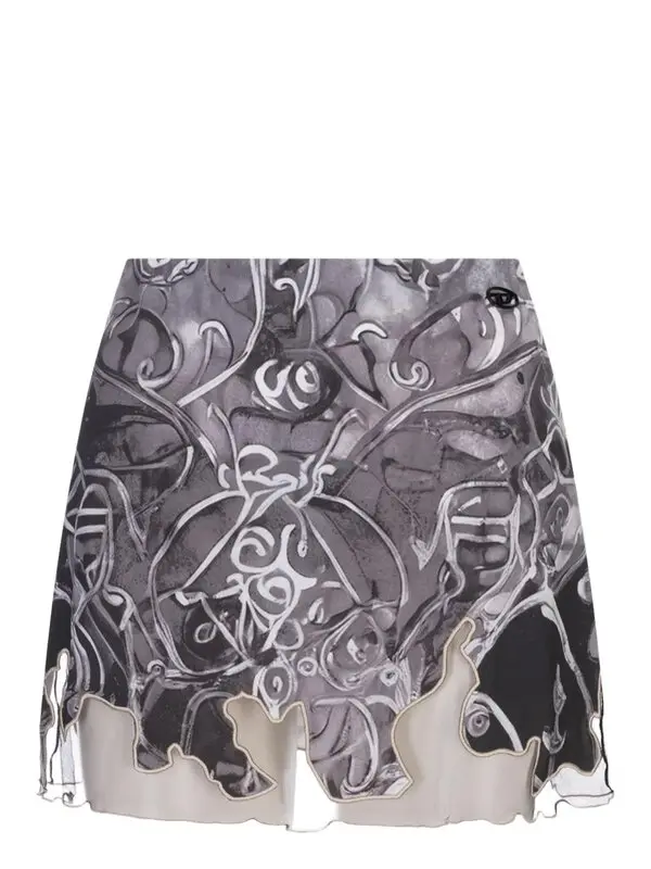 DIESEL Printed Skirt - Black