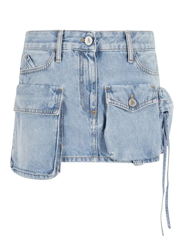 Attico Denim Mini Skirt - Blue