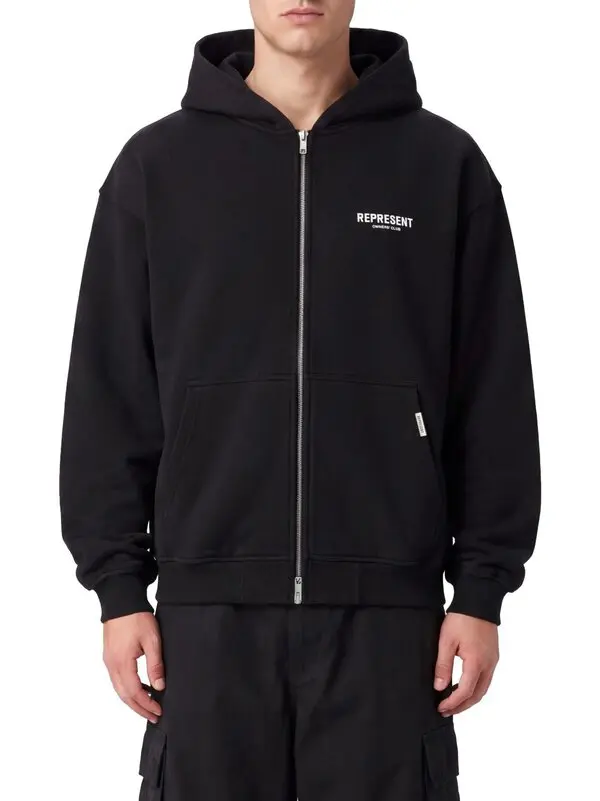 REPRESENT Zip Up Hoodie - Black