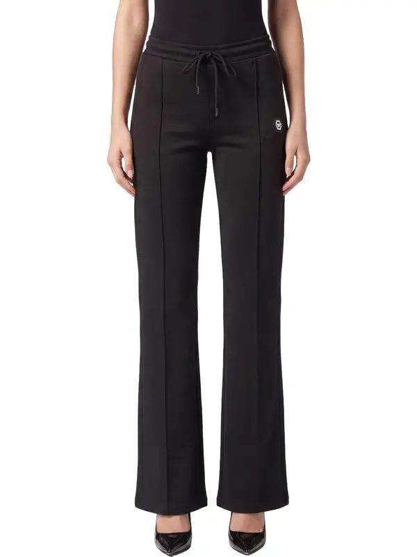 Philipp Plein Wide-leg Embellished Track Pants - Black