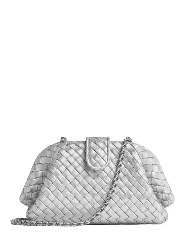 BOTTEGA  VENETA Small Lauren 1980 Clutch - Silver