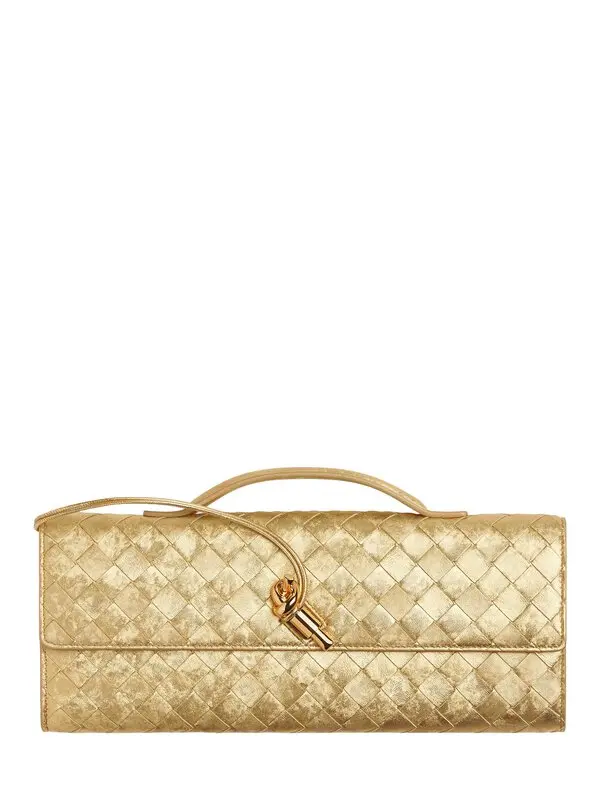 Bottega Veneta Andiamo Clutch - Gold