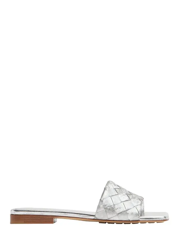 BOTTEGA  VENETA Parco Flat Mule - Silver