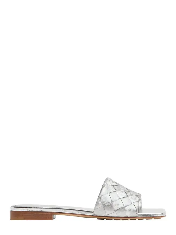 Bottega Veneta Parco Flat Mule - Silver