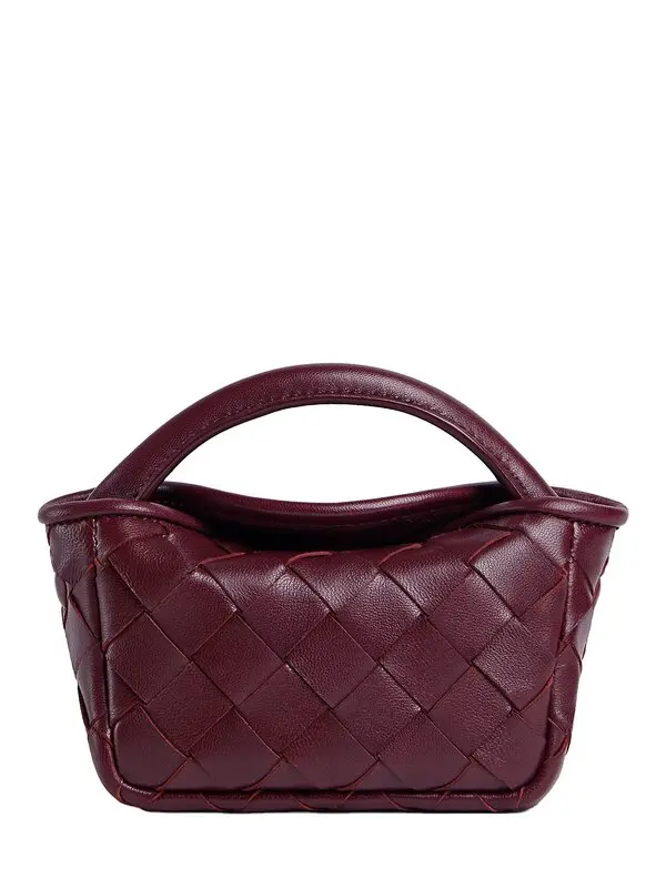 Bottega Veneta Intrecciato Nappa Leather Pouch With Top Handle - Barolo