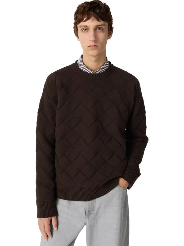 BOTTEGA  VENETA Intrecciato Wool Jumper - Double Espresso