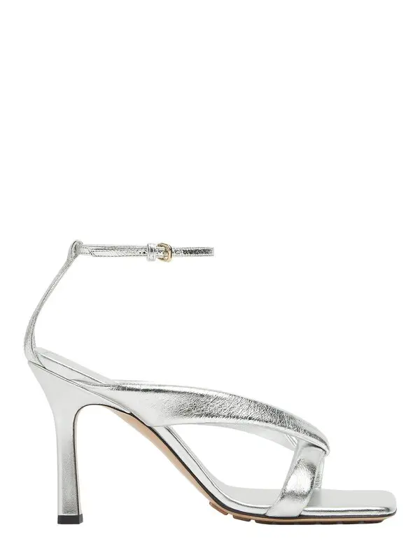 Bottega Veneta Riva Strap Sandal - Silver